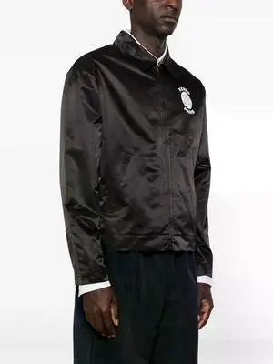 Kenzo Logo Print Satin Bomber Jacket - Black