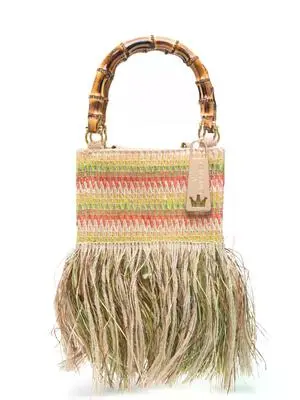 LA MILANESA Begonia Fringed Tote Bag - Neutrals