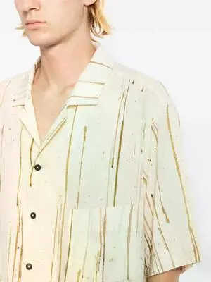 ZIGGY CHEN Paint-drip Camp-collar Shirt