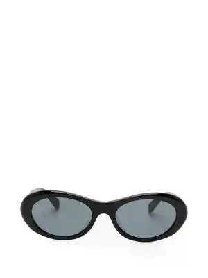 Stella McCartney Oval Sunglasses With Chain Detail - Black