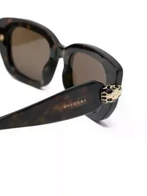 BVLGARI Logo Detail Rectangle Sunglasses