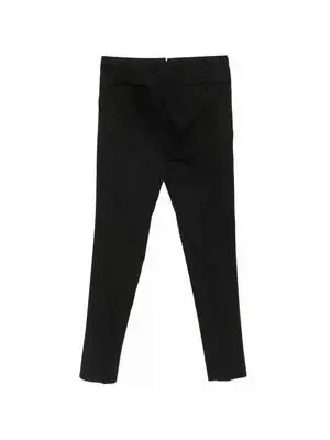 PT TORINO Belt Loops Trousers With Logo Plaque - Black