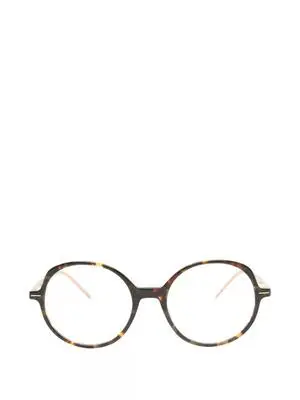 BOSS Round Frame Tortoiseshell-effect Eyeglasses - Brown