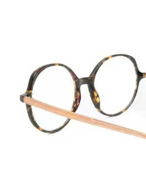 BOSS Round Frame Tortoiseshell-effect Eyeglasses
