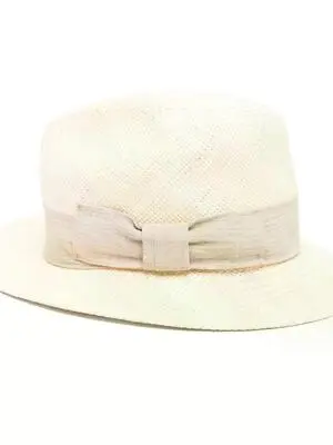 PANICALE Panama Hat With Bow Detail