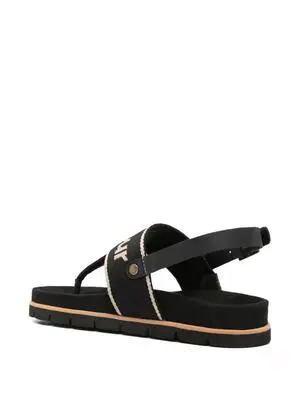 Barbour Lumley Logo-embroidered Slingback Sandals