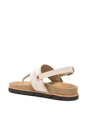 Barbour Lumley Logo-embroidered Slingback Sandals