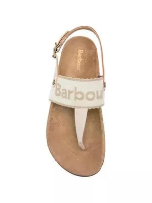 Barbour Lumley Logo-embroidered Slingback Sandals