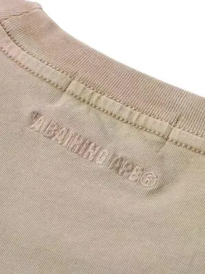 A BATHING APE Logo-embroidered T-shirt - Neutrals