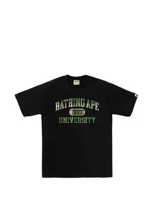 A BATHING APE Camouflage-print Logo-print T-shirt - Black