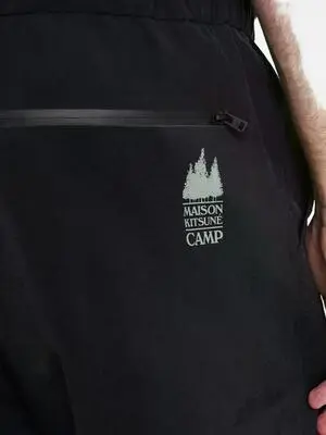 Maison Kitsuné Belted Logo-print Technical Trousers
