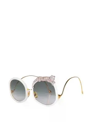 Anna-Karin Karlsson Embellished Leopard Sunglasses