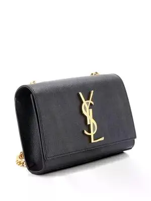 Saint Laurent Classic Monogram Grainy Leather Small Crossbody Bag - Black