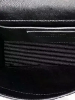 Saint Laurent Classic Monogram Grainy Leather Small Crossbody Bag - Black