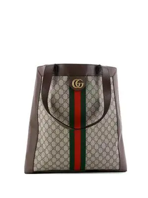 Gucci Gucci Ophidia Soft Open GG Coated Canvas Large Tote Bag Brown