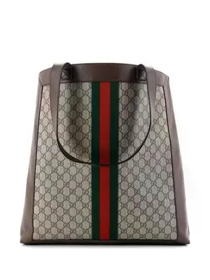 Gucci Ophidia Soft Open Gg Coated Canvas Large Tote Bag - Brown