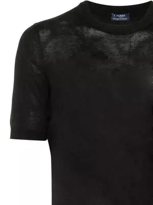 BARBA NAPOLI Fine Knit Short Sleeve Crew Neck Sweater