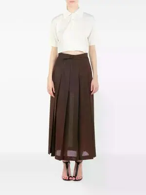 Auralee Silk Cropped Polo Shirt