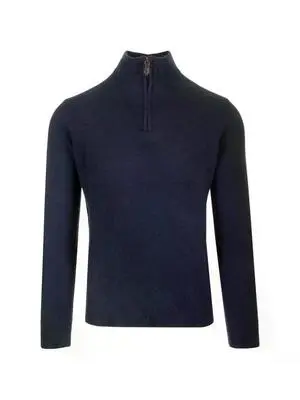 AL DUCA D’AOSTA 1902 Navy Cashmere Zip-fastening Jumper