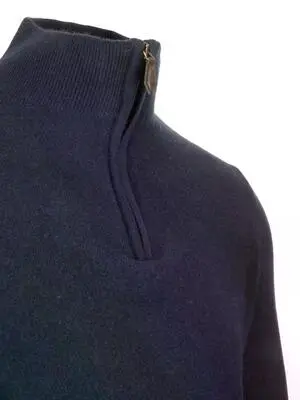 AL DUCA D’AOSTA 1902 Navy Cashmere Zip-fastening Jumper