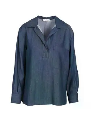 AL DUCA D’AOSTA 1902 V-neck Chambray Shirt