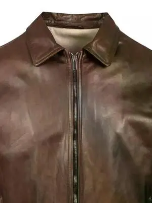AL DUCA D’AOSTA 1902 Ribbed-trim Leather Jacket
