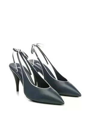 Miu Miu Bow Detail Slingback Sandals - Blue