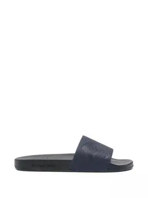 Stefano Ricci Eagle Embossed Leather Slides