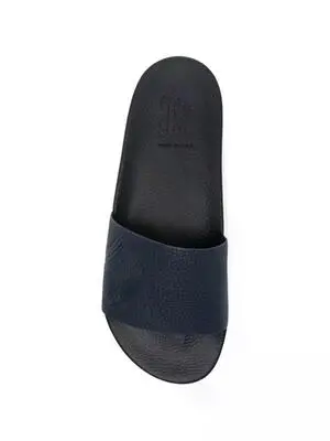 Stefano Ricci Eagle Embossed Leather Slides