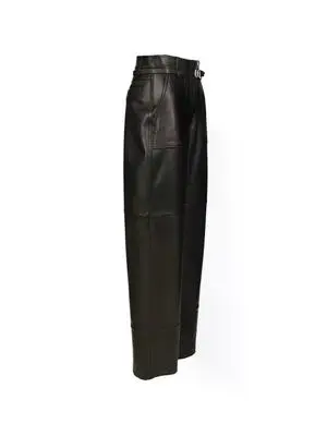 Sportmax Belted Leather Wide Leg Trousers