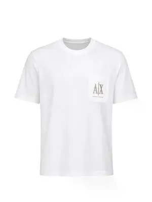 Armani Exchange Logo-embroidered Pocket T-shirt - White