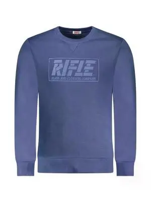 RIFLE Logo Print Cotton Crew Neck Sweater