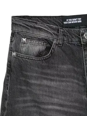 John Richmond Faded Effect Logo Plaque Jeans