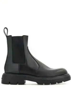 FERRAGAMO Logo-debossed Leather Boots