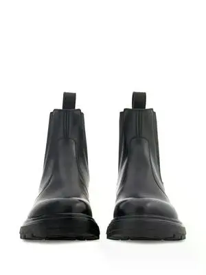 FERRAGAMO Logo-debossed Leather Boots