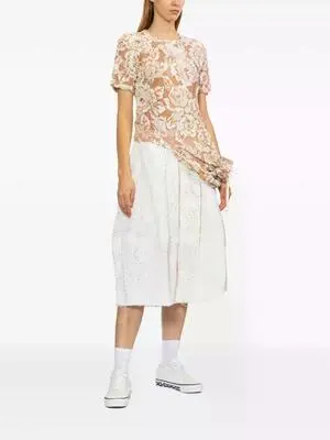 Comme Des Garçons Floral Embroidered Asymmetrical Blouse