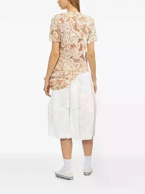 Comme Des Garçons Floral Embroidered Asymmetrical Blouse