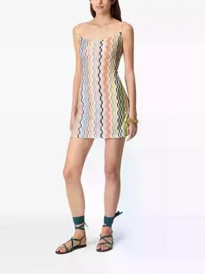 Missoni Wavy Pattern Tie-back Mini Dress - Neutrals
