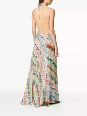 Missoni Zigzag Pattern Halterneck Maxi Dress