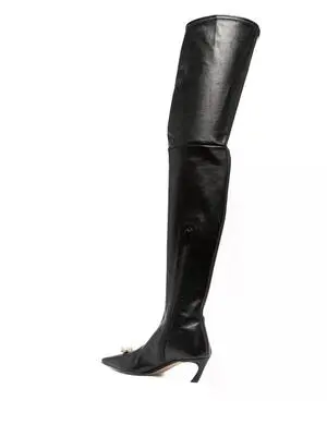 LANVIN Swing" Crystal-embellished Thigh-high Boots
