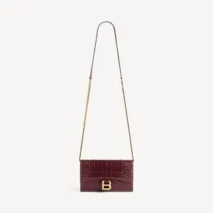 Balenciaga Hourglass Wallet On Chain - Red