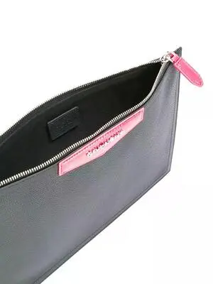 Givenchy Antigona Clutch In Goatskin Leather - Black