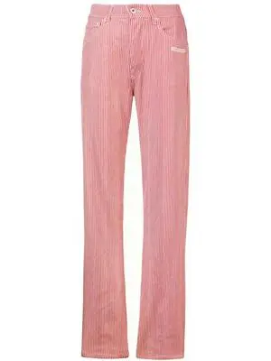 Off-White Striped Cotton Jeans