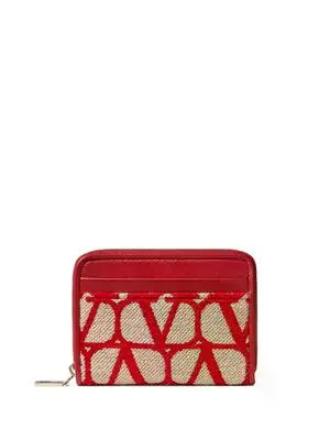 Valentino Garavani Toile Iconographe Zip Cardholder - Red