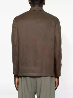 MICHAEL COAL James Pocket Button-fastening Overshirt - Brown