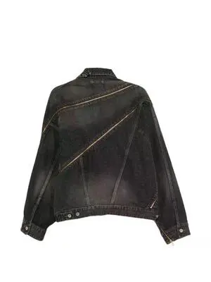DOUBLET Filleted-zip Denim Jacket - Grey