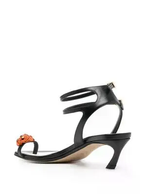 LANVIN Calf Leather Knot Embellished Sandals