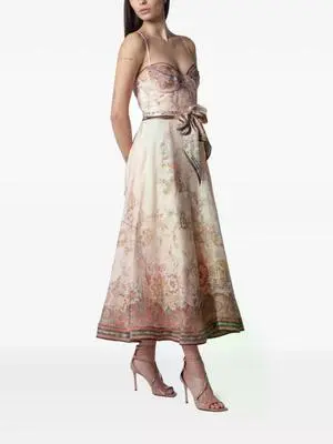 Zimmermann Alchemy Structured Midi Dress With Floral Print