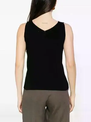PANICALE Sleeveless V-neck Top With Bead Embellishment