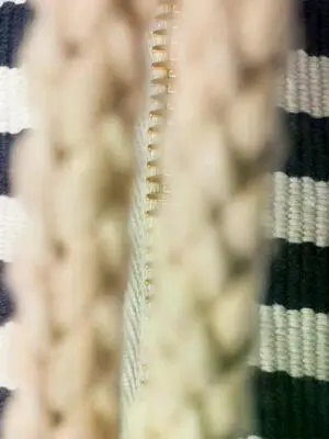 Miu Miu Striped Cotton And Leather Pouch With Rope Handle